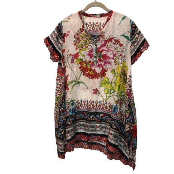 Johnny Was | Tops | Johnny Was Silk Floral Flowers Lillies Sunflowers ...